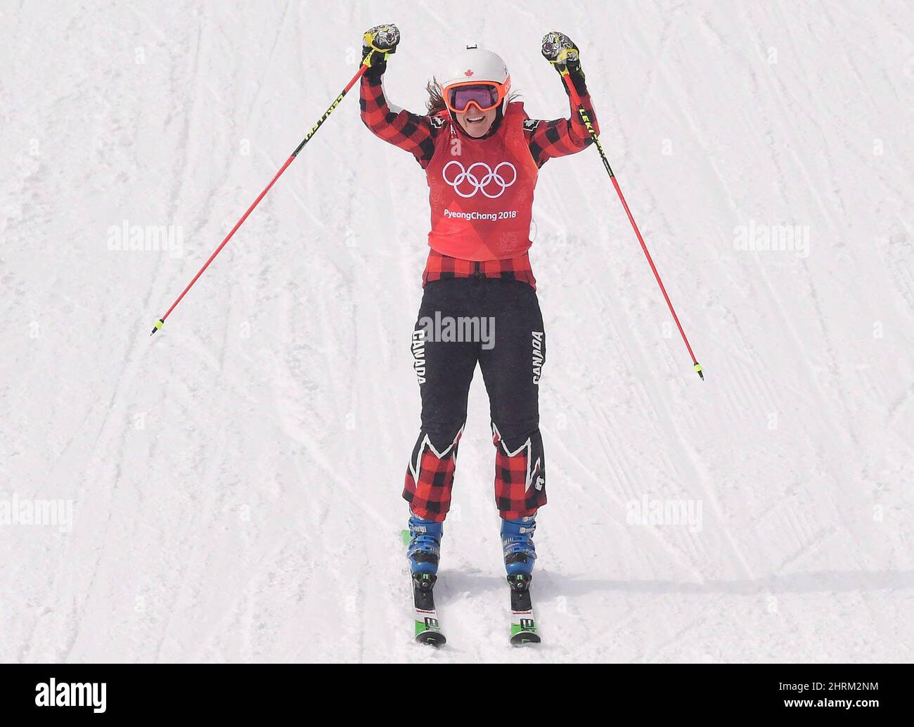 Brittany Phelan of Canada competes in the women's ski cross ...