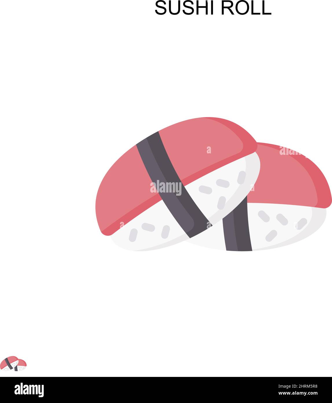 Sushi roll Simple vector icon. Illustration symbol design template for ...