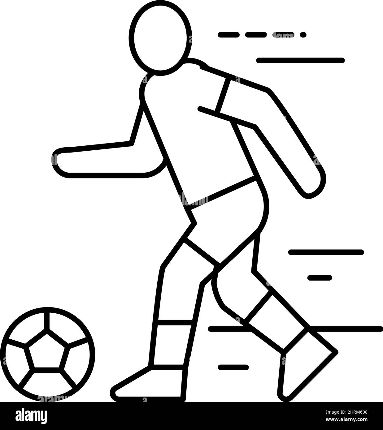 football player line icon vector illustration Stock Vector Image & Art ...