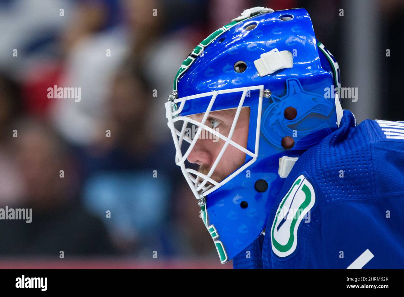 Vancouver Canucks goalie Jacob Markstrom, of Sweden, looks on during ...