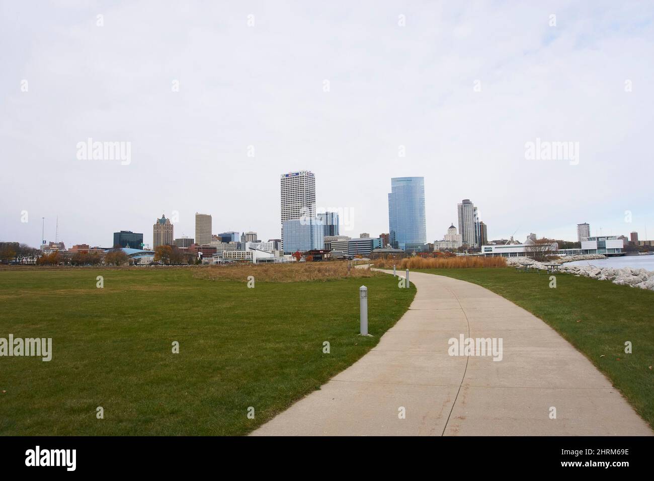Lakeshore Park with views of the east side of downtown Milwaukee ...