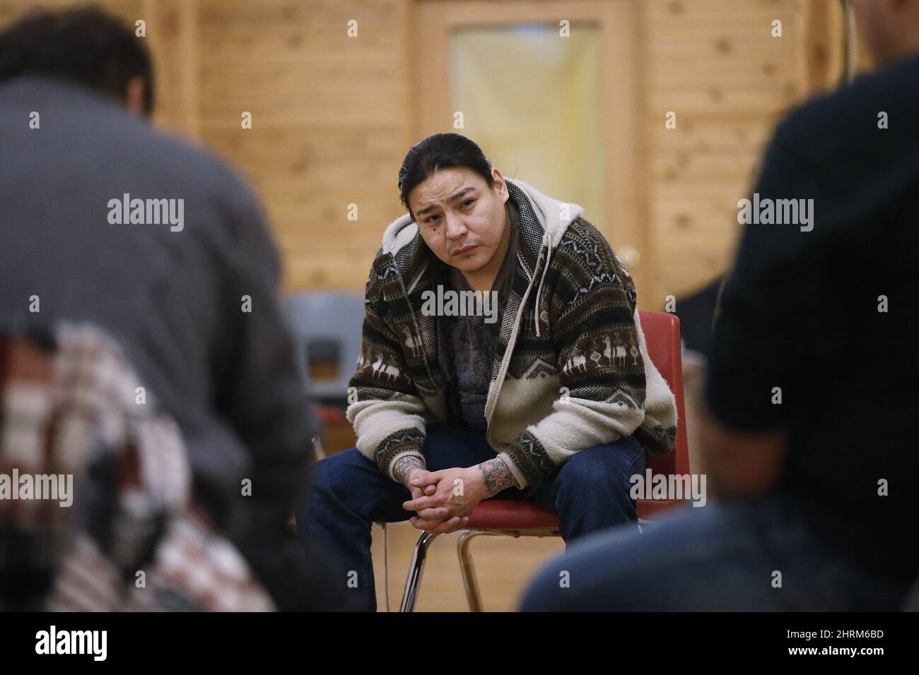 Ryan Beardy, former gang member and Healing Together founder, listens ...