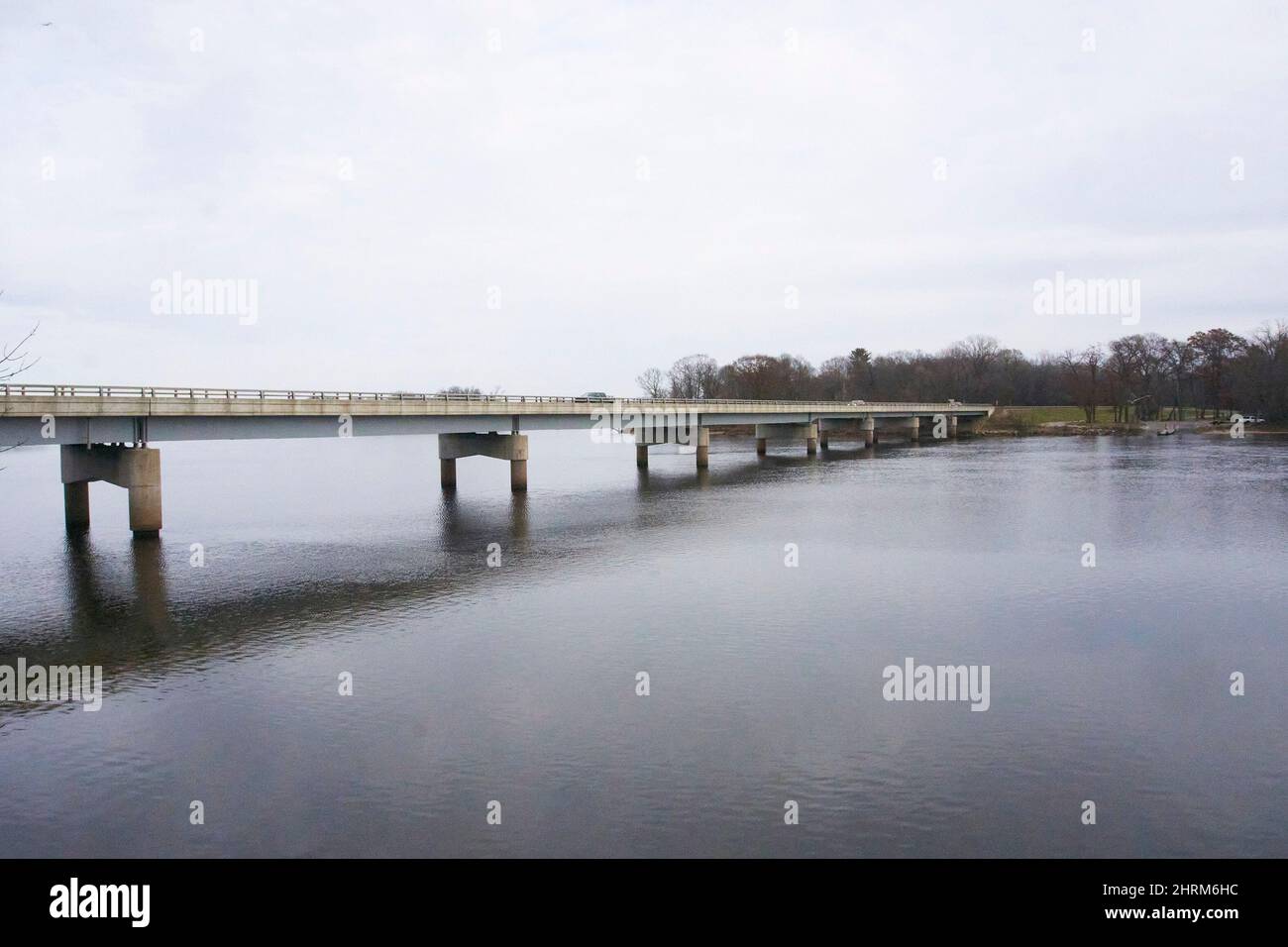 Highway 21 bridge over the Wisconsin River in Necedah, Wisconsin Stock ...