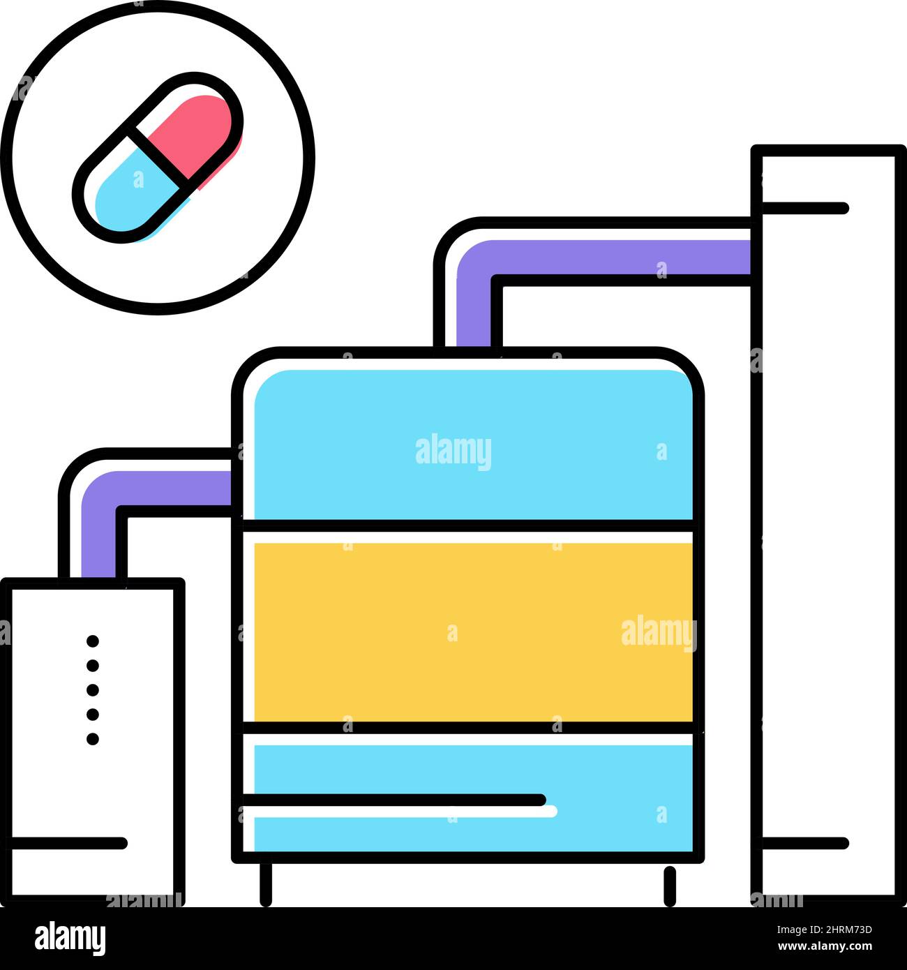 medicine manufacturing machine color icon vector illustration Stock ...