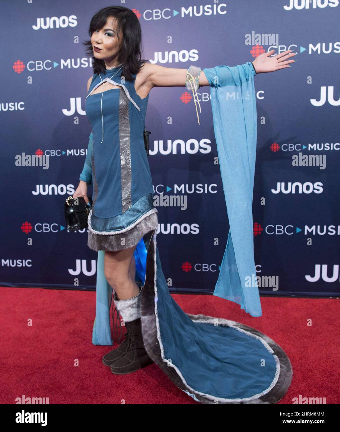 Kelly Fraser arrives on the red carpet at the Juno Awards in Vancouver ...