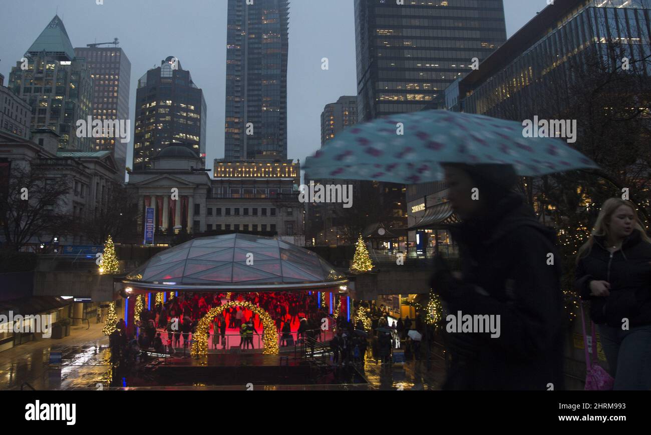 The skating rink at Robson Square is pictured in downtown Vancouver, B ...