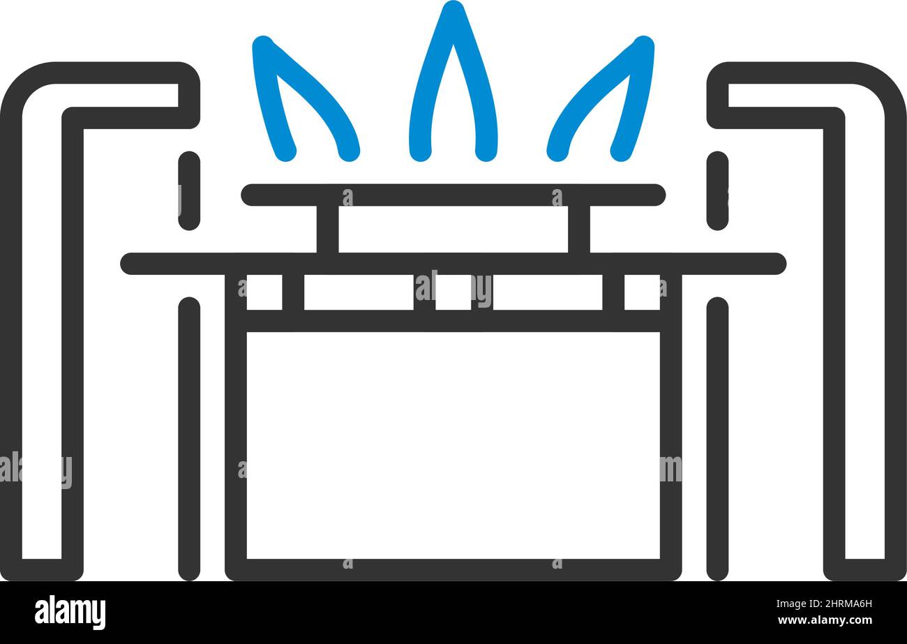 Gas Burner Icon. Editable Bold Outline With Color Fill Design. Vector ...