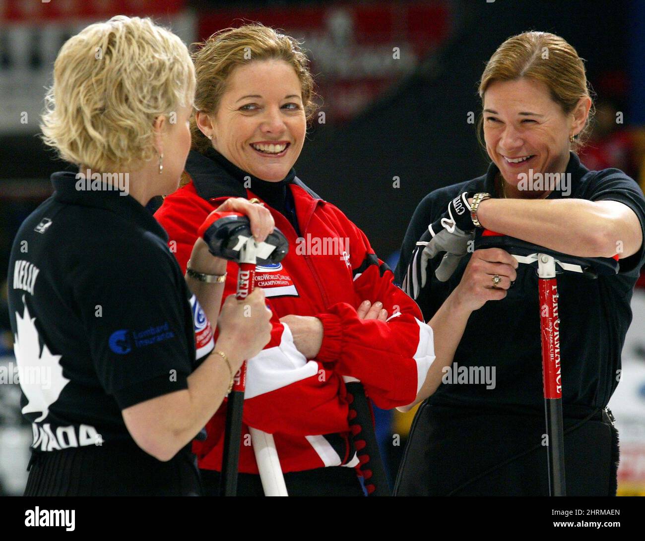 Team Canada third Kim Kelly, skip Colleen Jones and second Mary-Anne ...