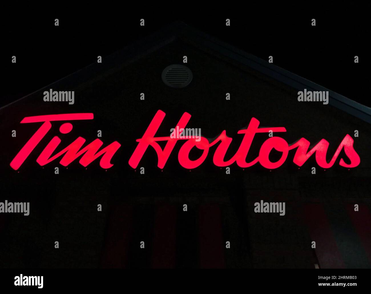 Tim Hortons restaurant sign is shown in Newcastle, Ont. on Sunday Feb ...