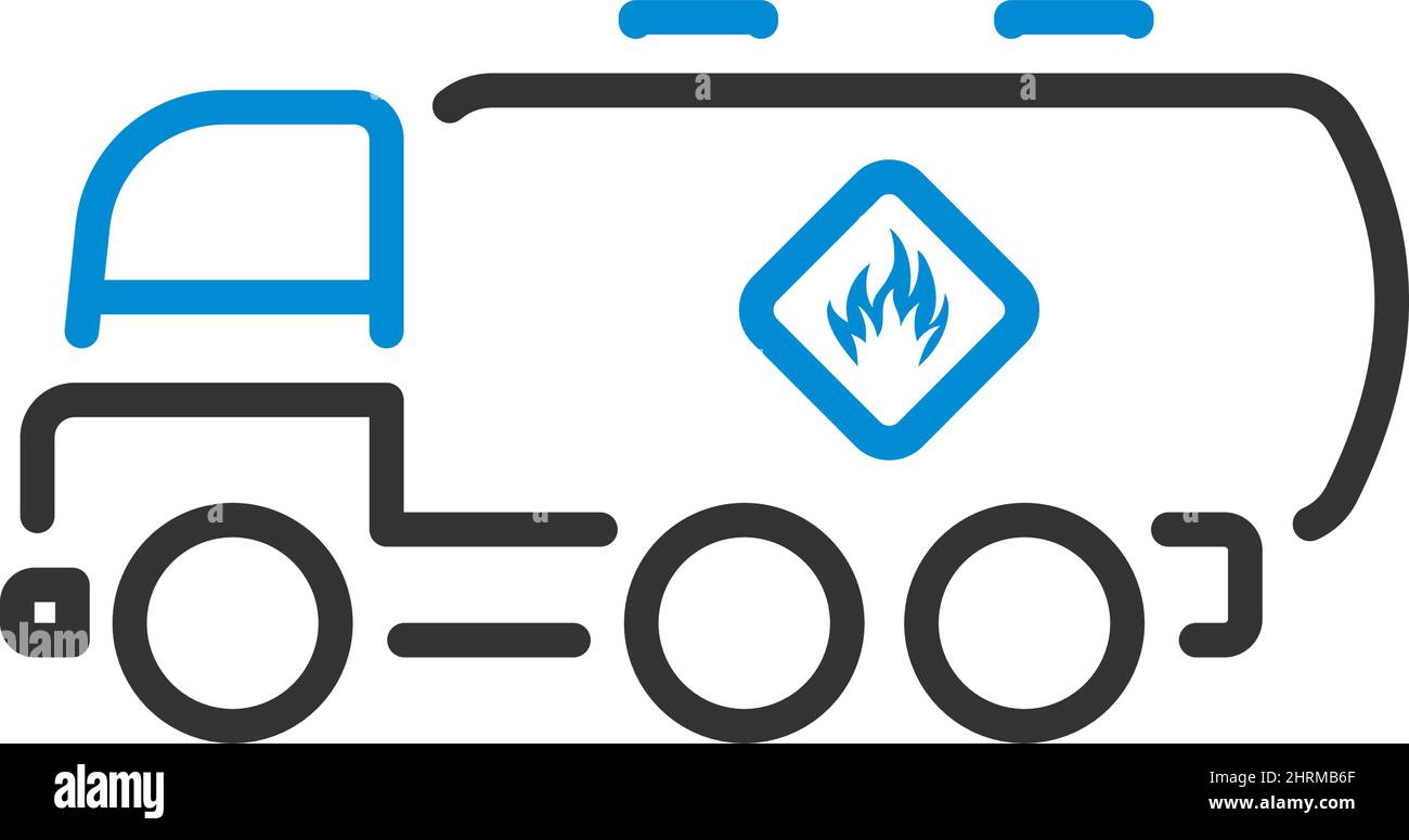 Fuel Tank Truck Icon. Editable Bold Outline With Color Fill Design ...