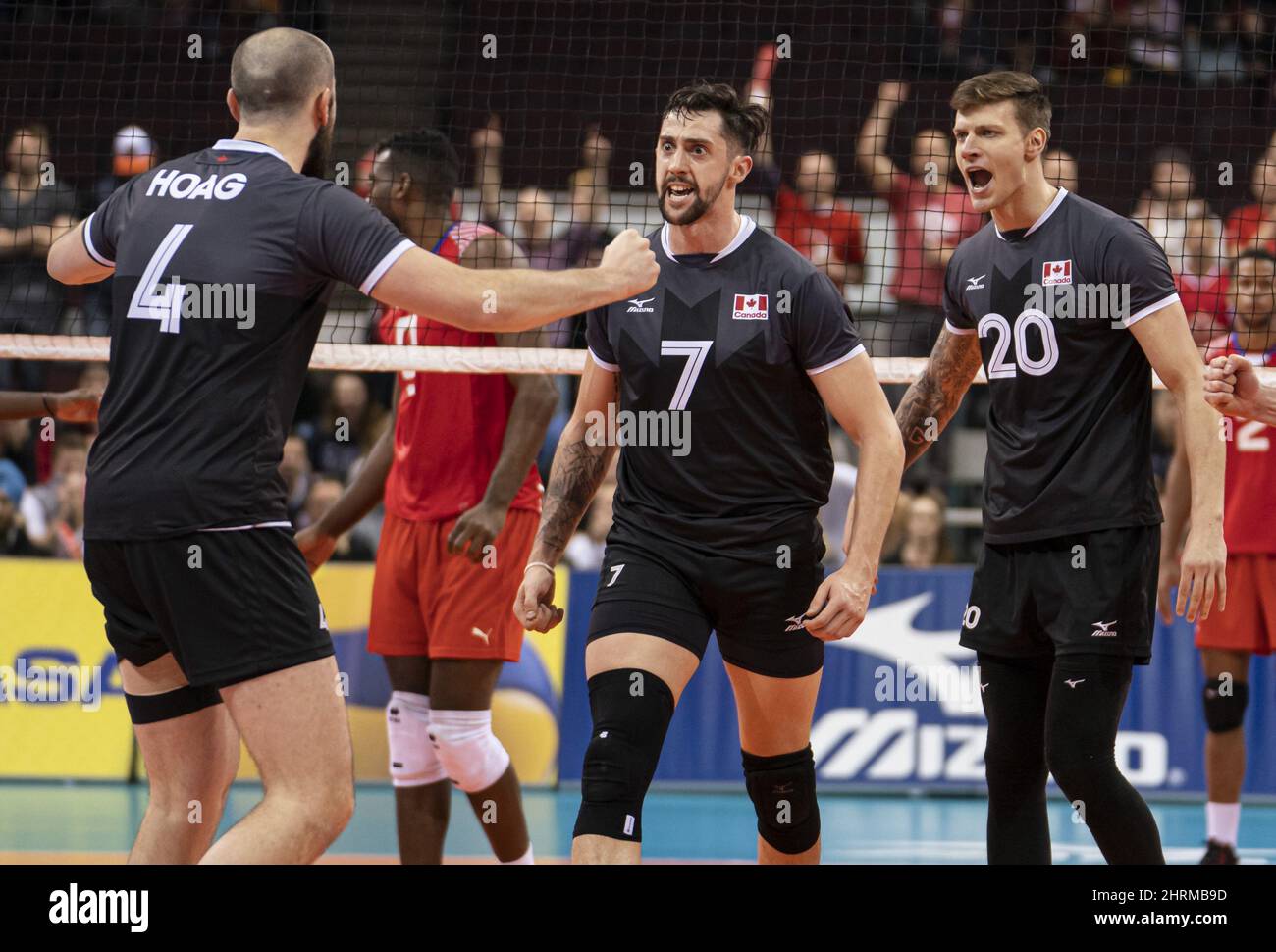 Stephen Maar (middle) celebrates with teammates Nicholas Hoag (left ...