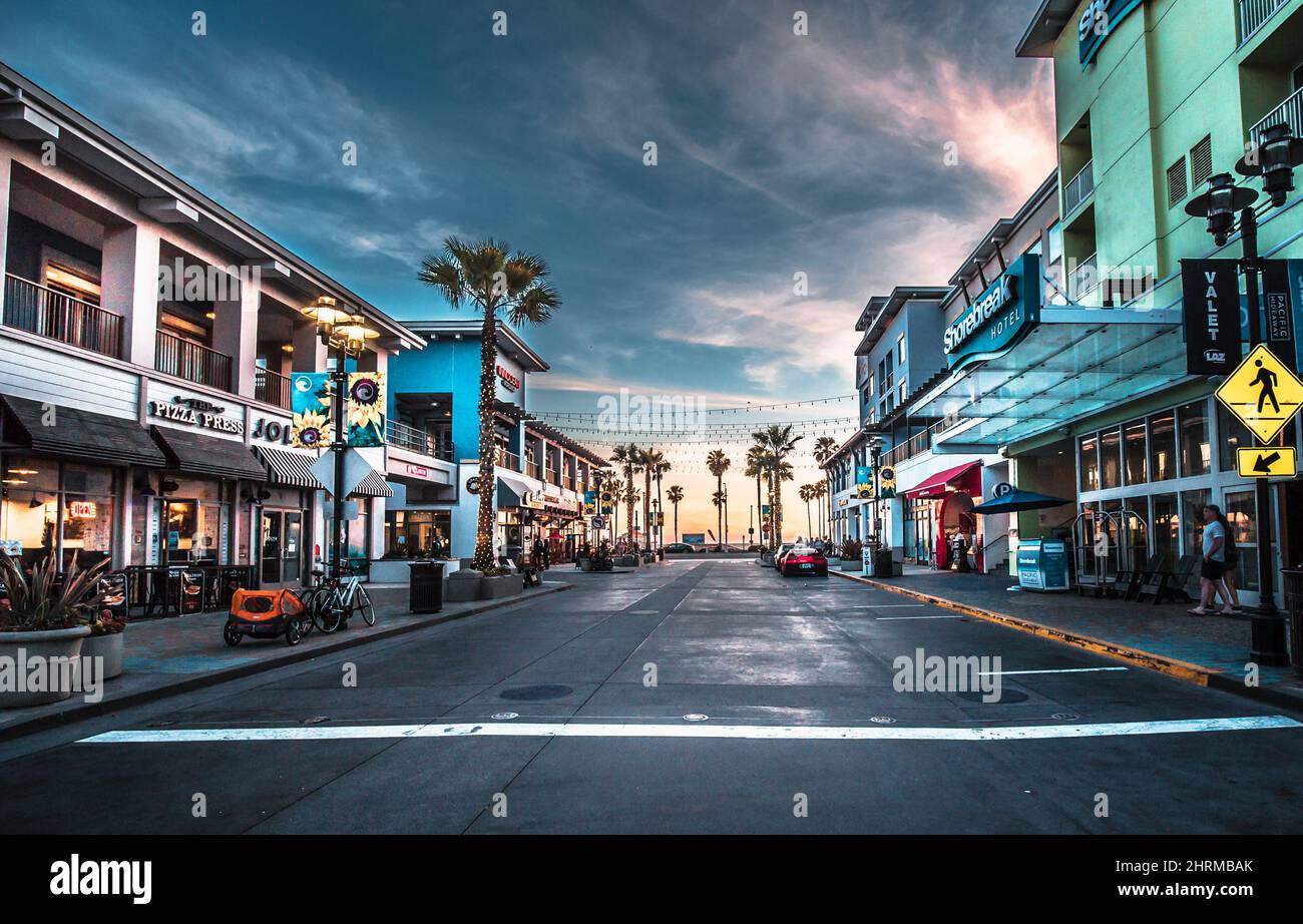 Landscape of a road at the Storefront Shopping Centre on a rainy day in ...