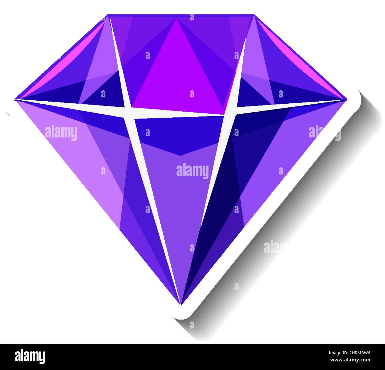 Purple diamond sticker isolated illustration Stock Vector Image & Art ...
