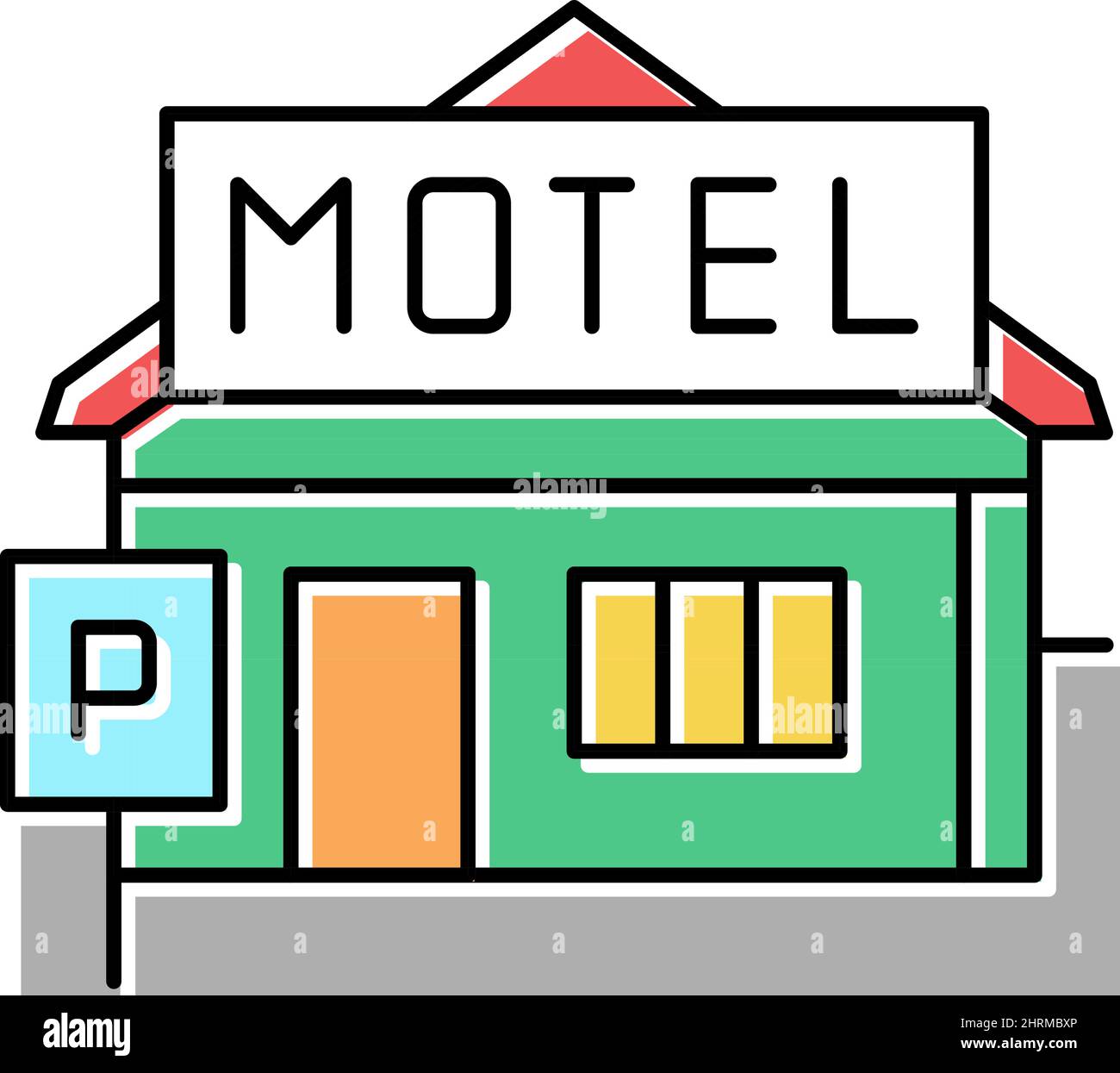 construction motel color icon vector illustration Stock Vector Image ...