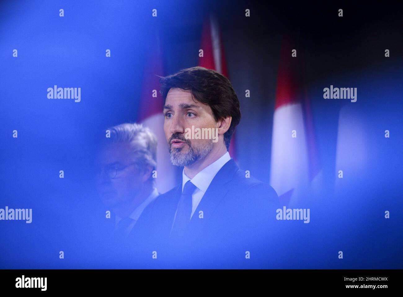 Prime Minister Justin Trudeau holds a press conference at the National ...