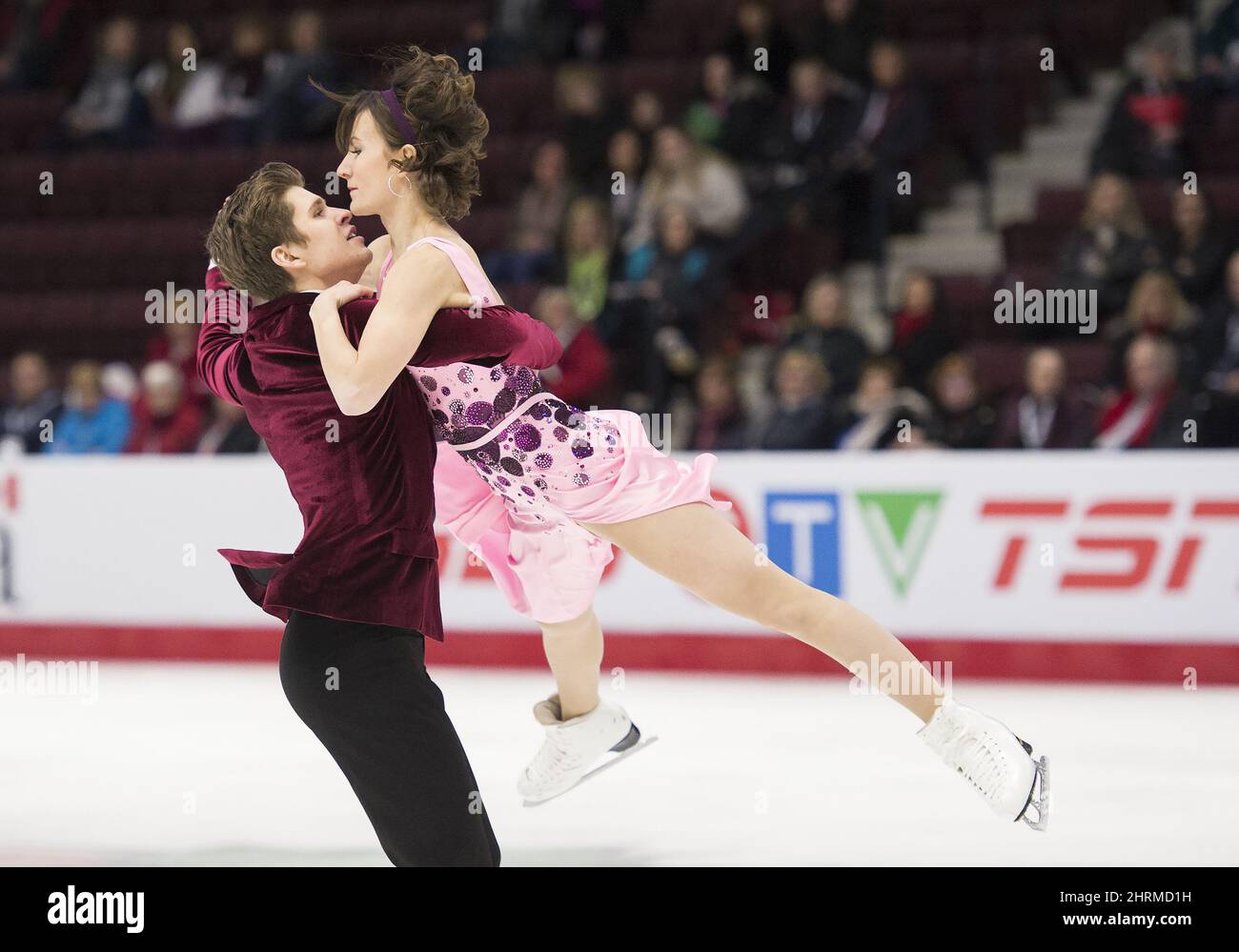 Carolane Soucisse and Shane Firus compete during the senior ice dance ...