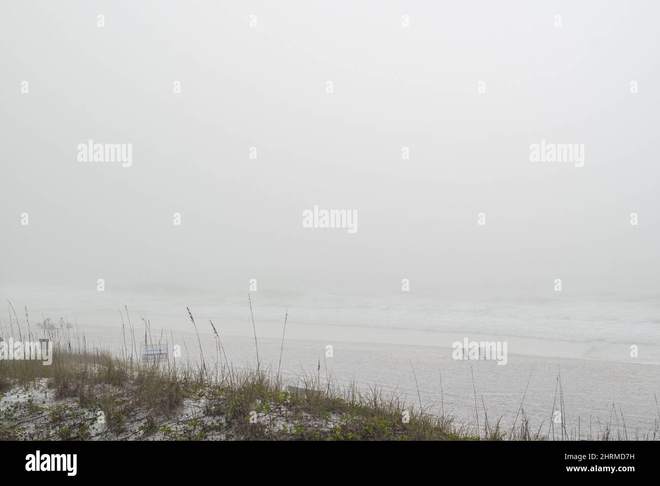 Wavy ocean and empty Miramar beach in Florida captured during the ...