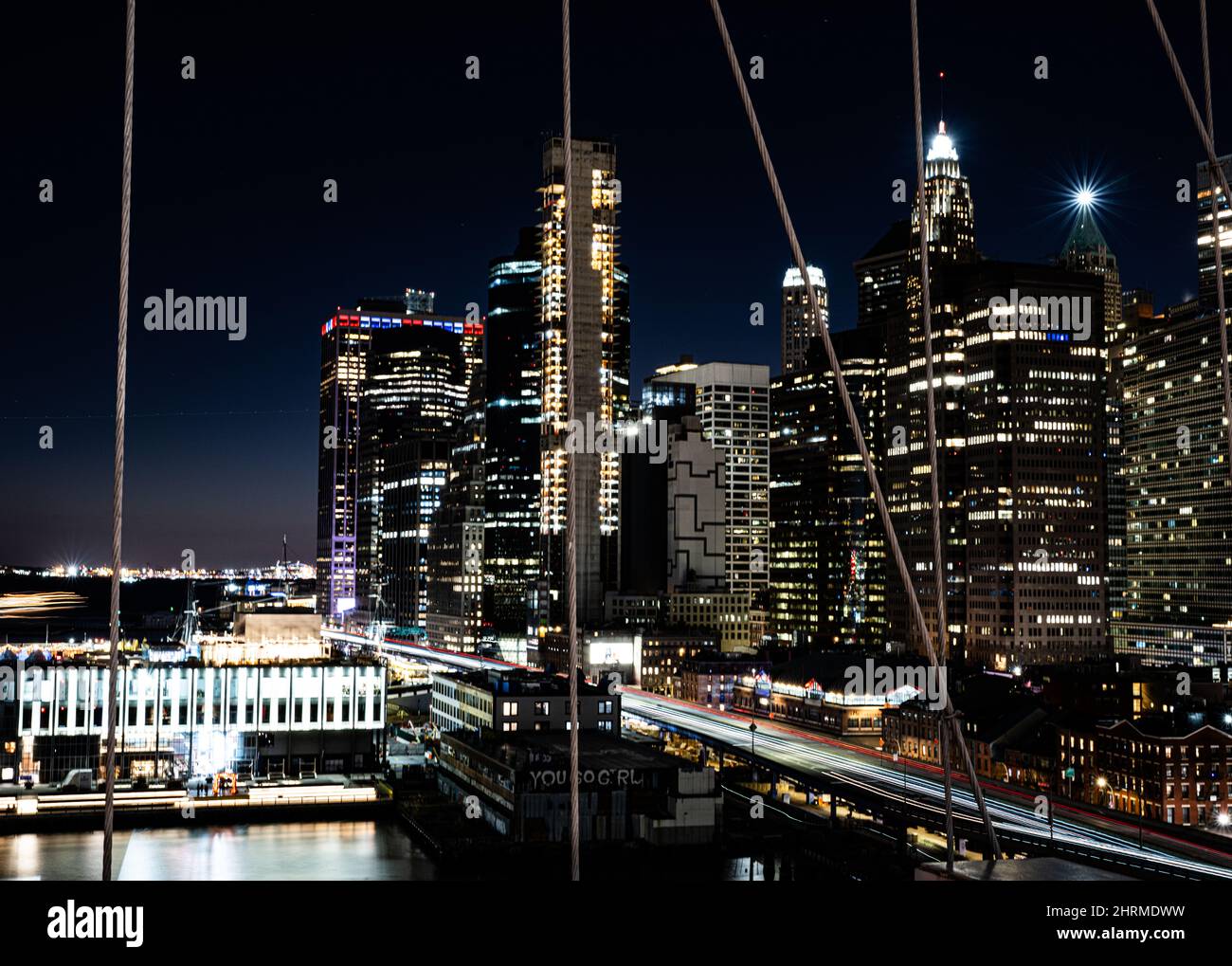 Famous New and cityscapes with lights on captured during the nighttime ...