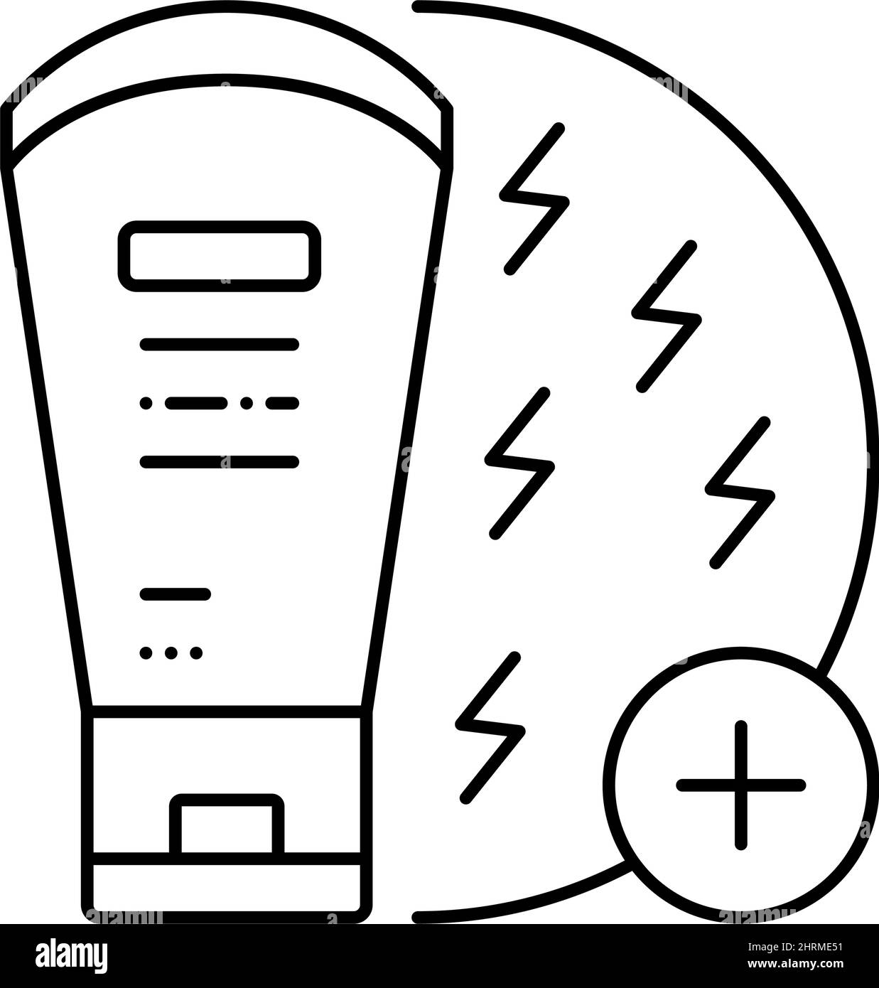 Cream Controling Itching Eczema Line Icon Vector Illustration Stock