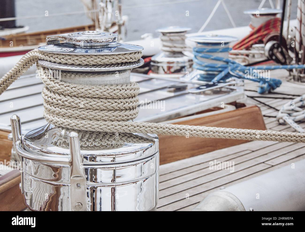 Detail ropes on sailing boat hi-res stock photography and images - Alamy