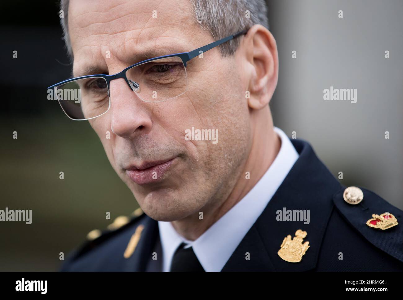 Abbotsford Police Chief Mike Serr speaks to reporters outside B.C ...