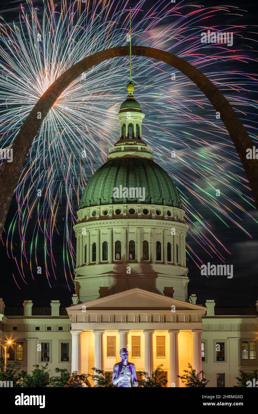 St. Louis Missouri Gateway Arch Skyline Fourth of July July 4th ...