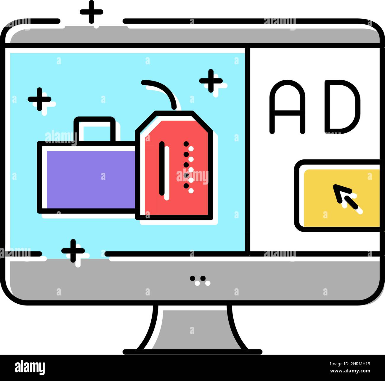 online advertising color icon vector illustration Stock Vector Image ...