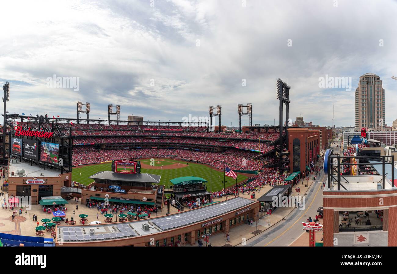 Scenic view of the Busch Stadium located in St. Louis, Missouri on ...