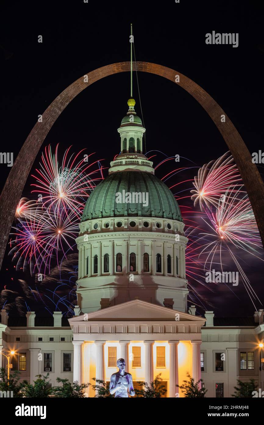 St. Louis Missouri Gateway Arch Skyline Fourth of July July 4th ...