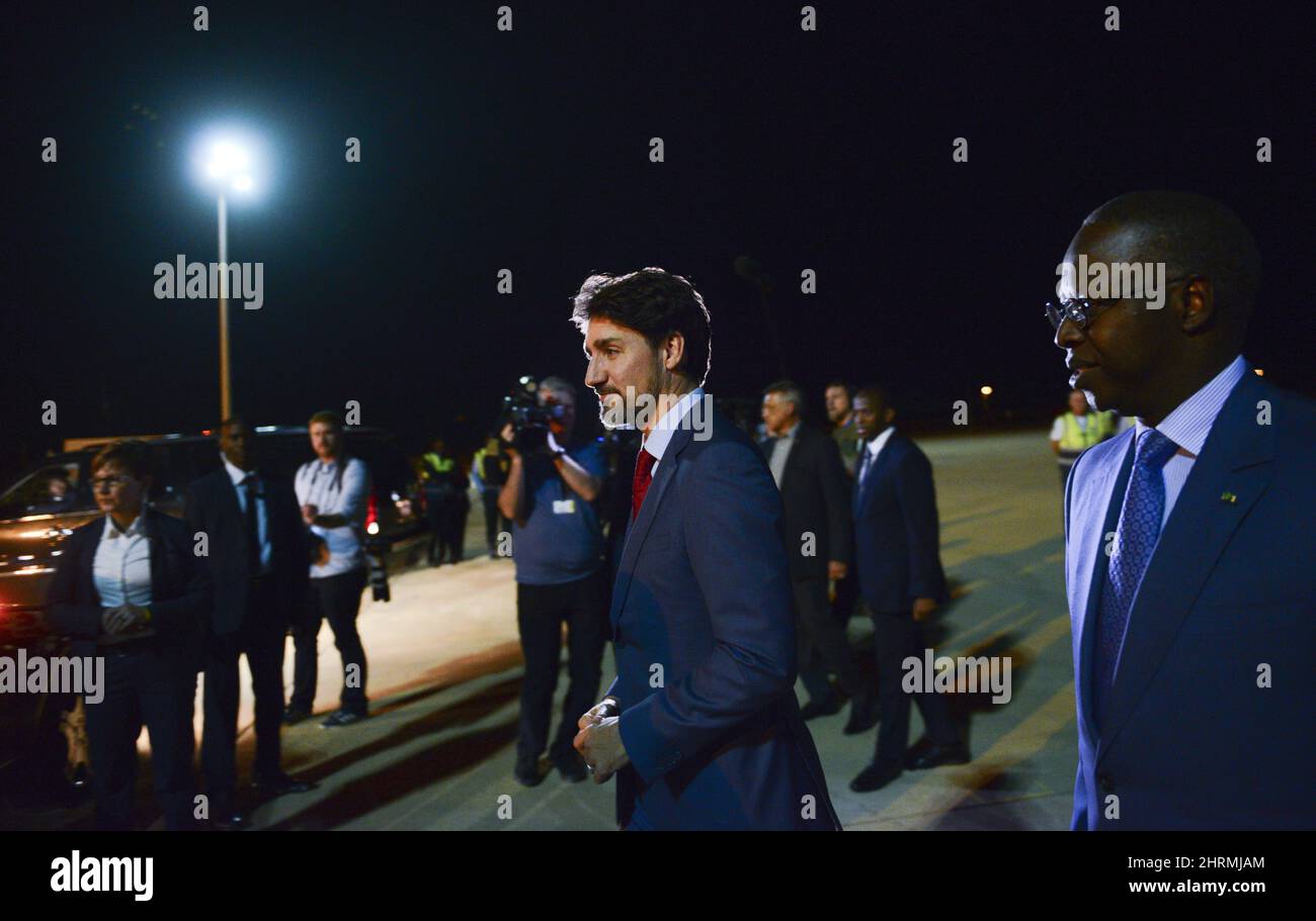 Prime Minister Justin Trudeau arrives in Dakar, Senegal on Tuesday, Feb ...