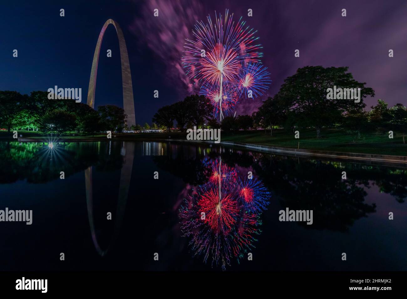 St. Louis Missouri Gateway Arch Skyline Fourth of July July 4th ...