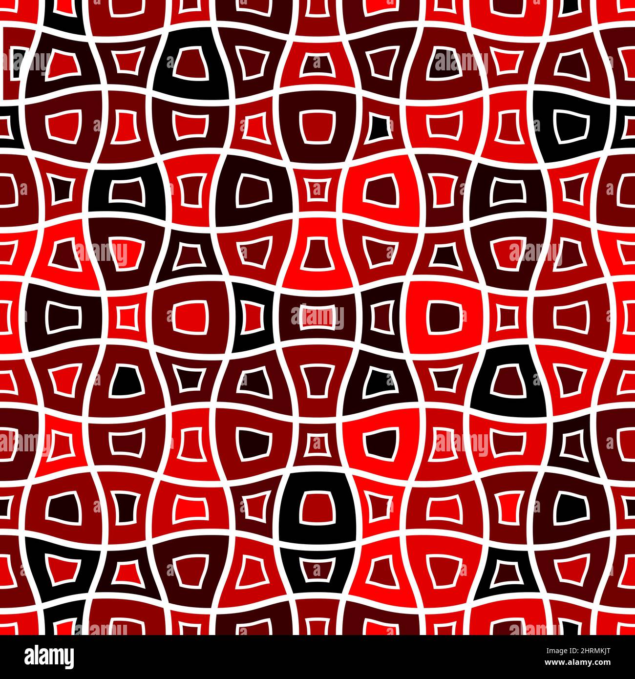 Checkered background with deformed squares. Abstract banner with ...