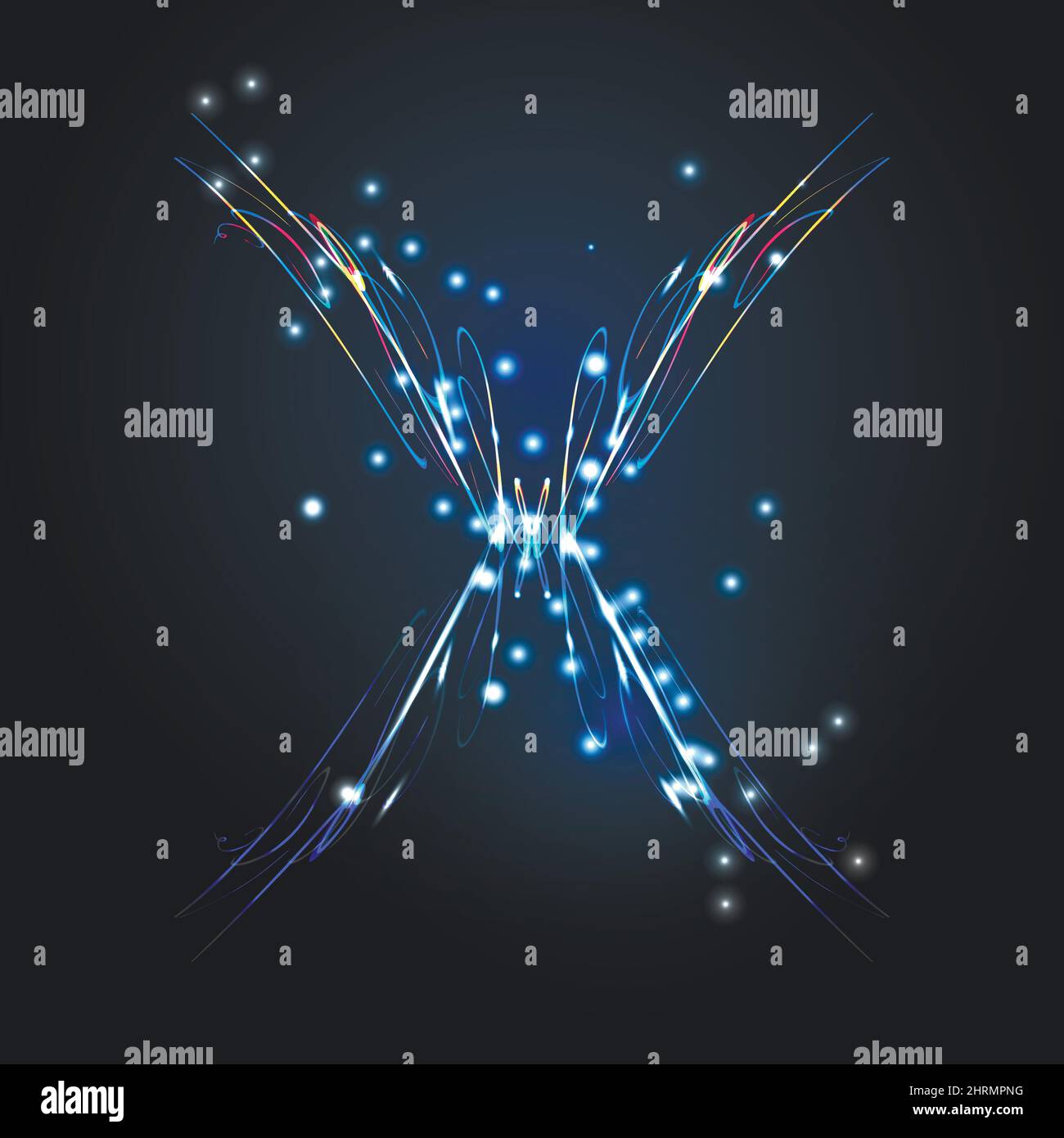 Creative glow effect concept on black background. Vector abstract form ...