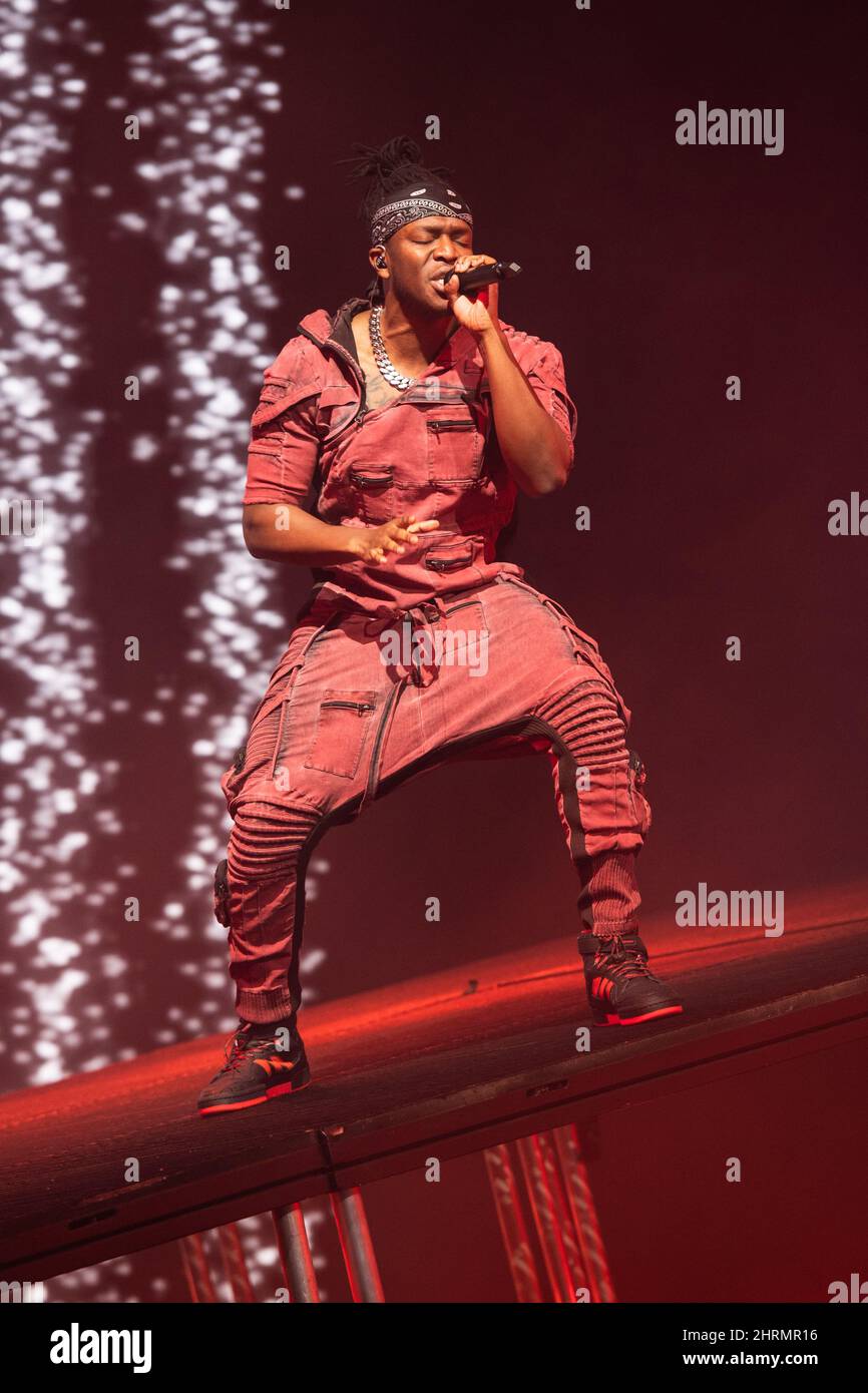 London, UK. 26 February 2022. KSI performing at Wembley Arena in London ...
