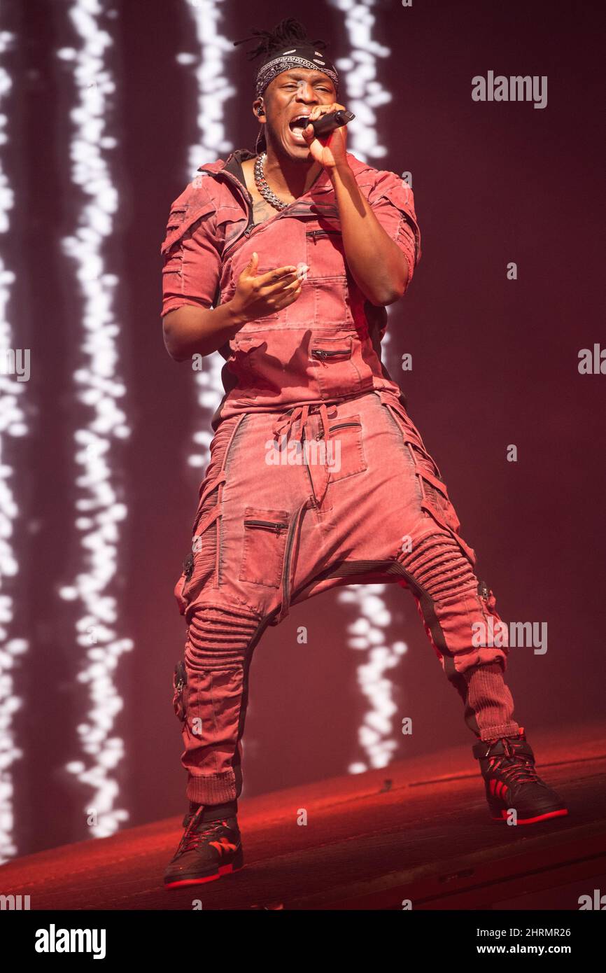 London, UK. 26 February 2022. KSI performing at Wembley Arena in London ...