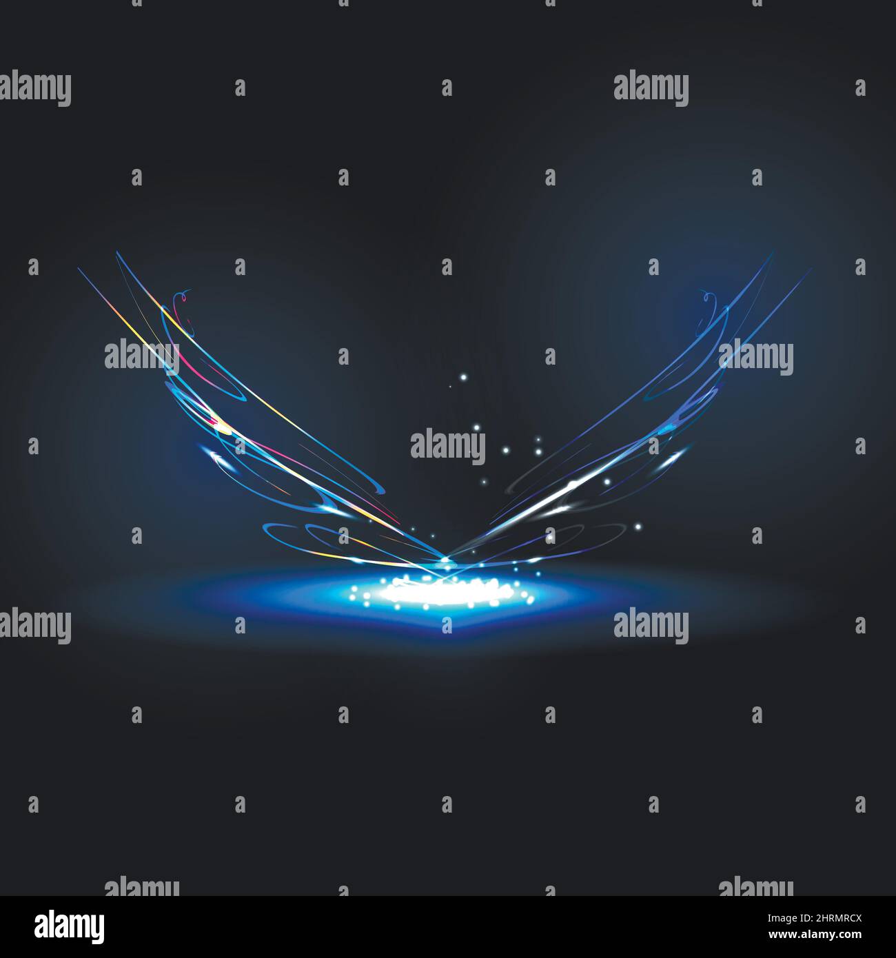 Creative glow effect concept on black background. Vector abstract form ...