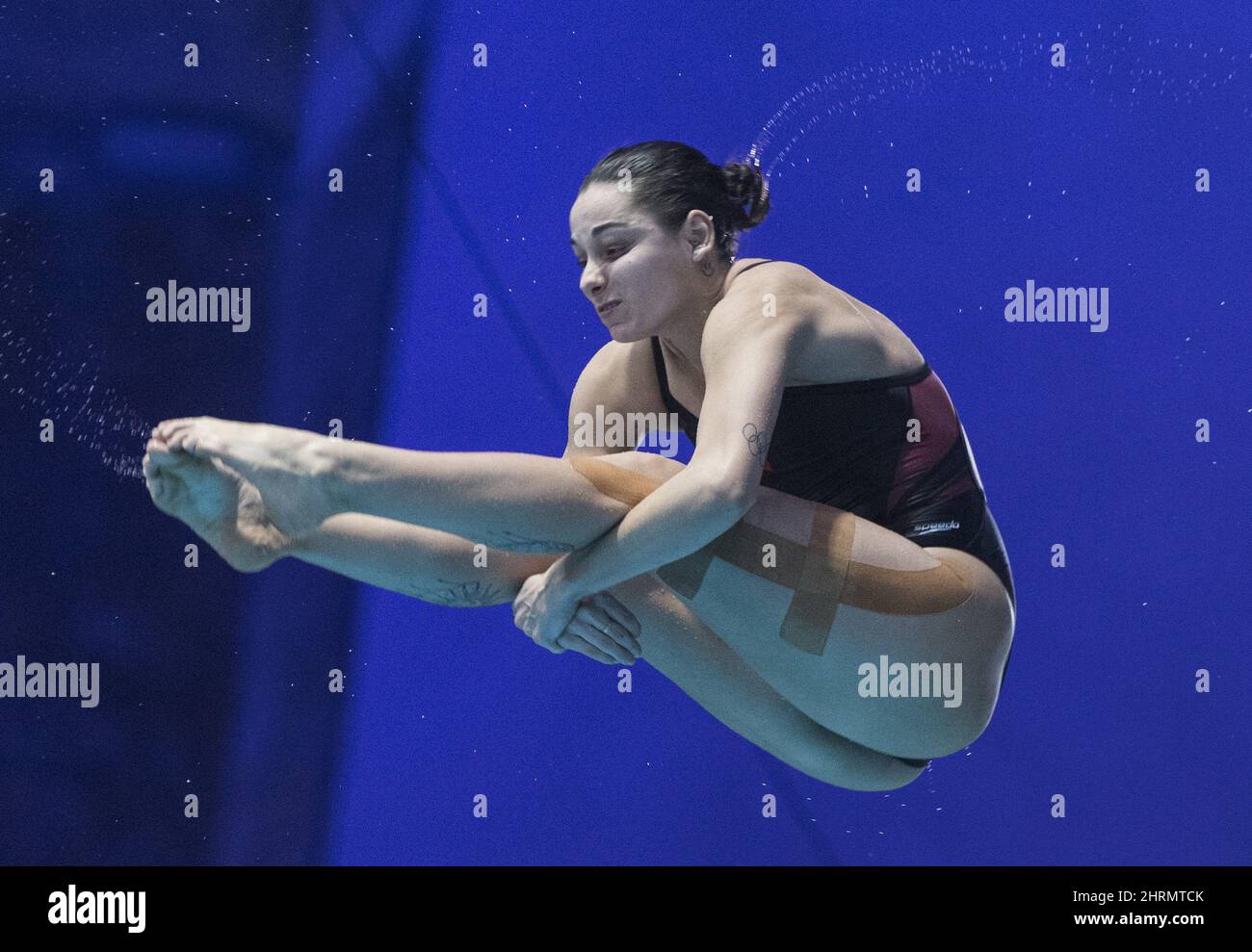 Pamela Ware of Canada performs a dive during the women's 3-metre ...