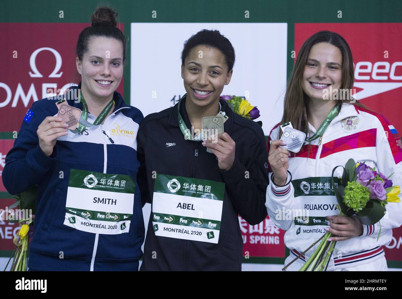 Bronze medalist Anabelle Smith of Australia, left, gold medalist ...