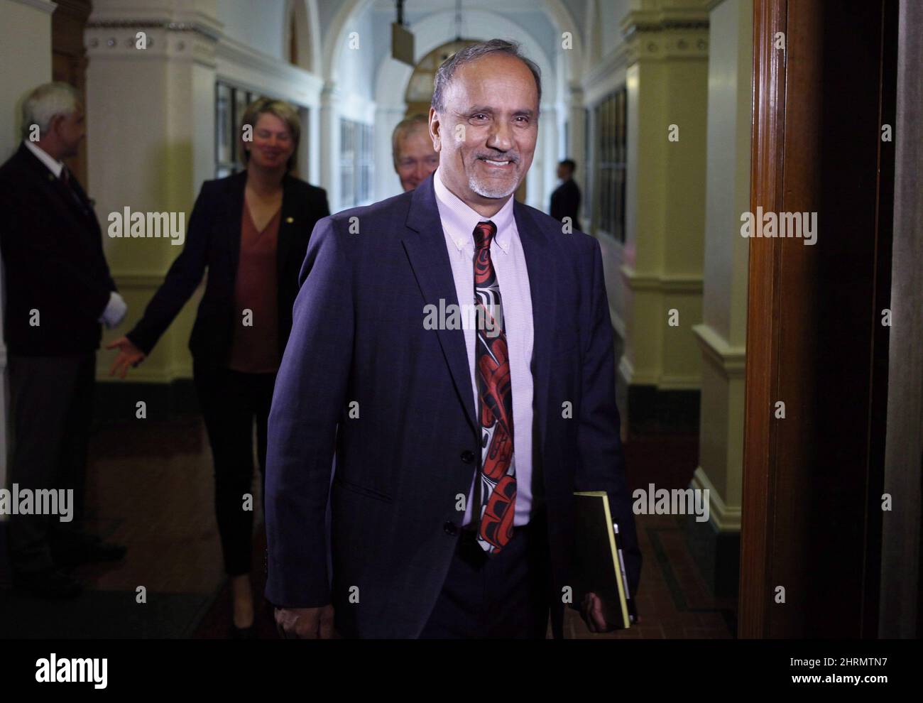 Surrey-Newton NDP MLA Harry Bains arrives to the start of the debate at ...