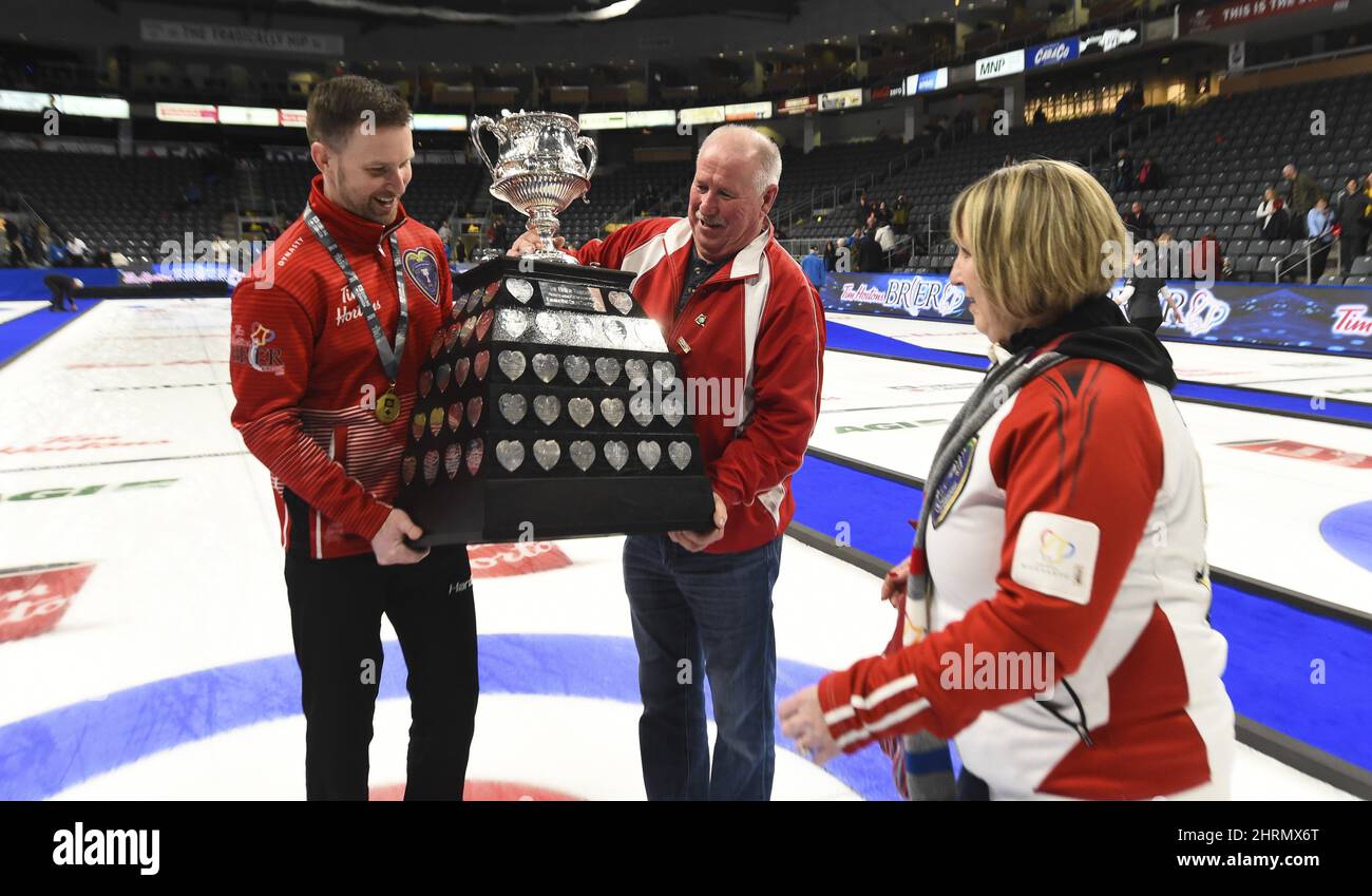 Team Newfoundland and Labrador skip Brad Gushue and his mother Maureen ...