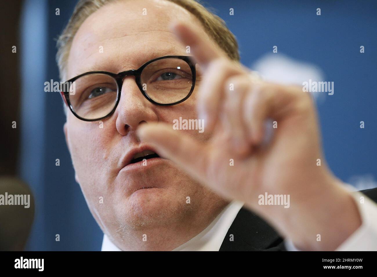 Manitoba Finance Minister Scott Fielding speaks to media at a press ...