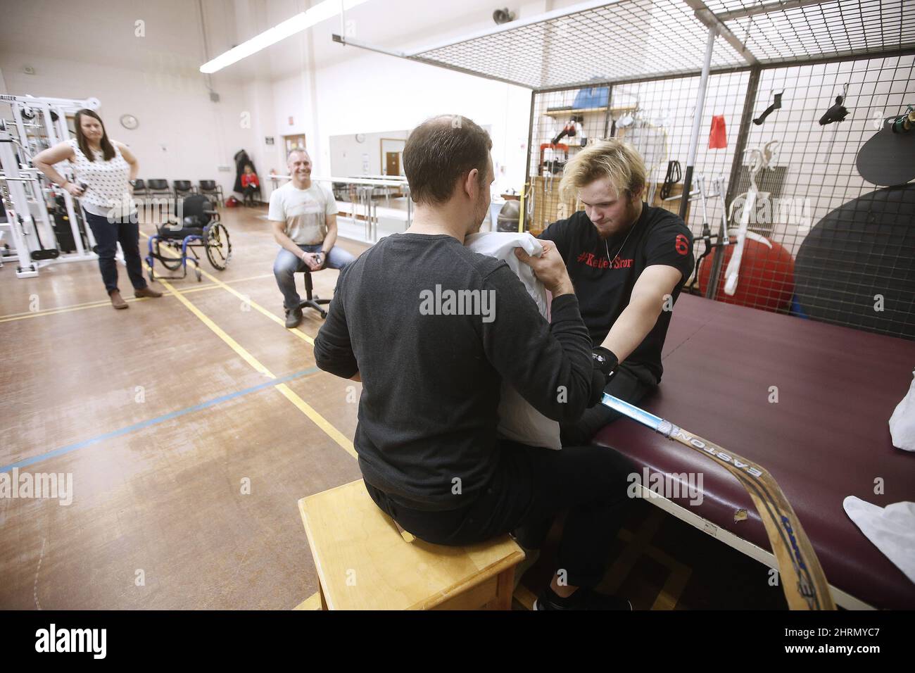 Reese Ketler, who was paralyzed during a hockey game in December, works ...