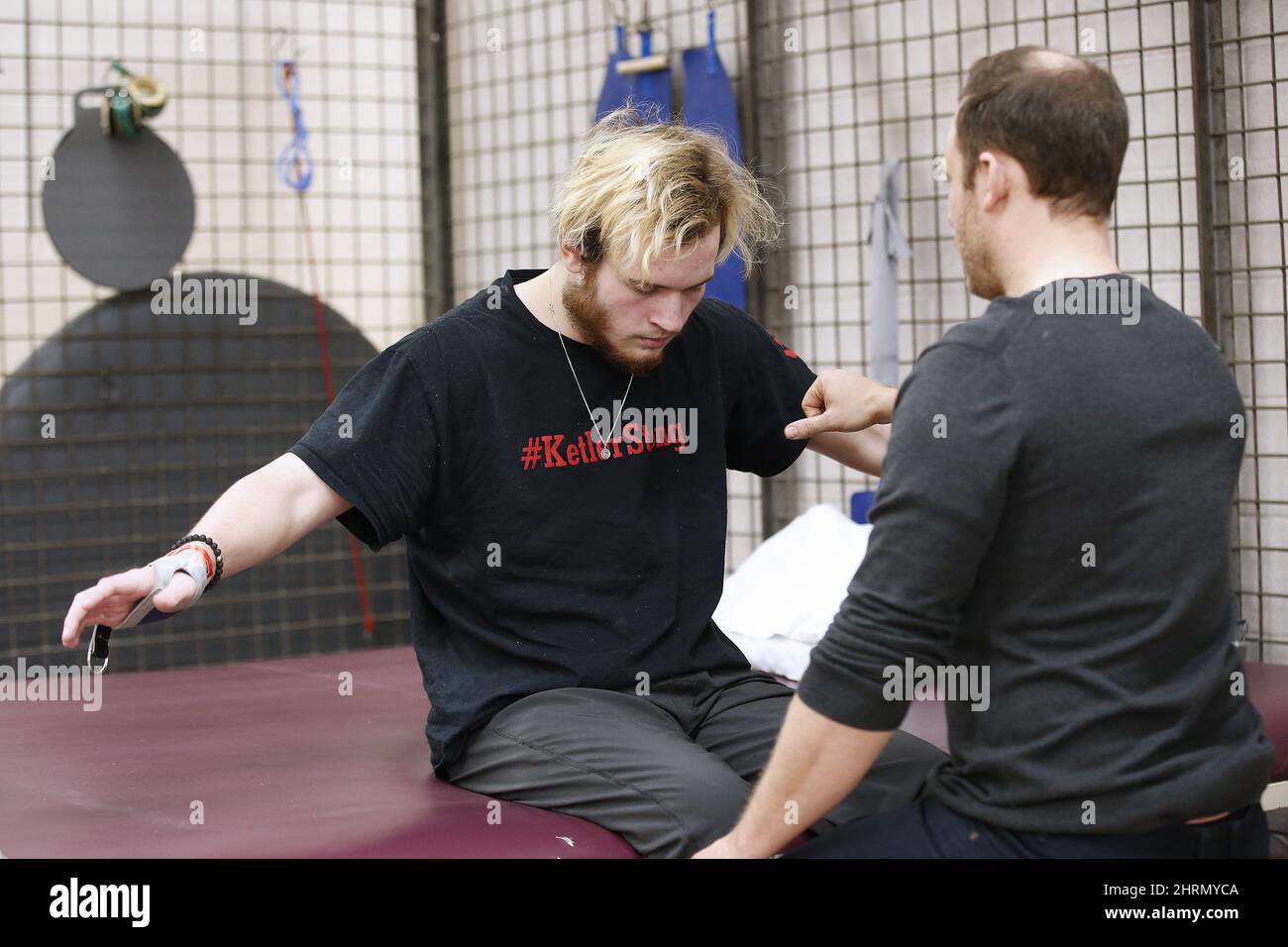 Reese Ketler, who was paralyzed during a hockey game in December, works ...