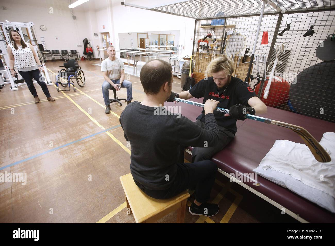 Reese Ketler, who was paralyzed during a hockey game in December, works ...