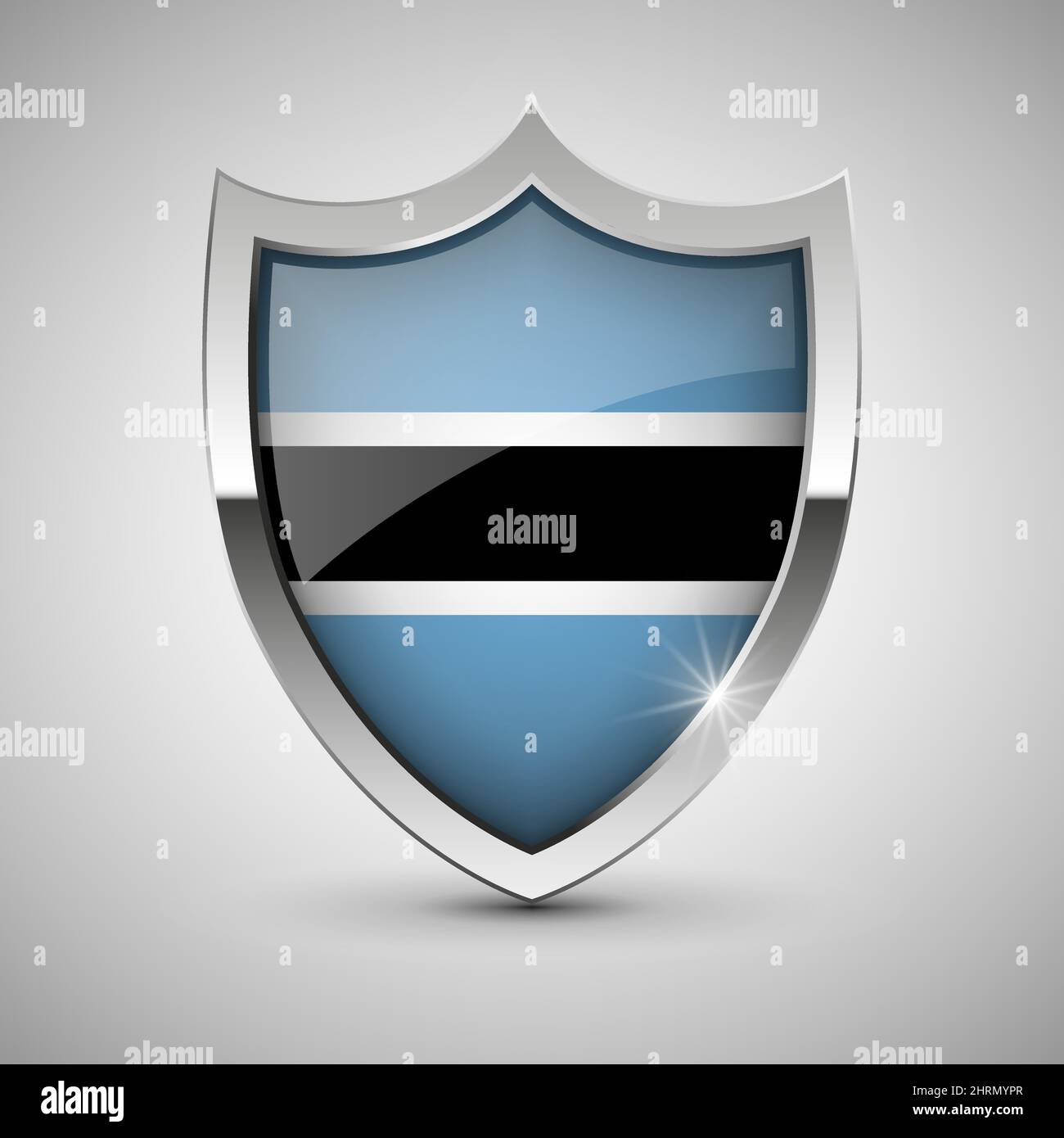 EPS10 Vector Patriotic shield with flag of Botswana. An element of ...