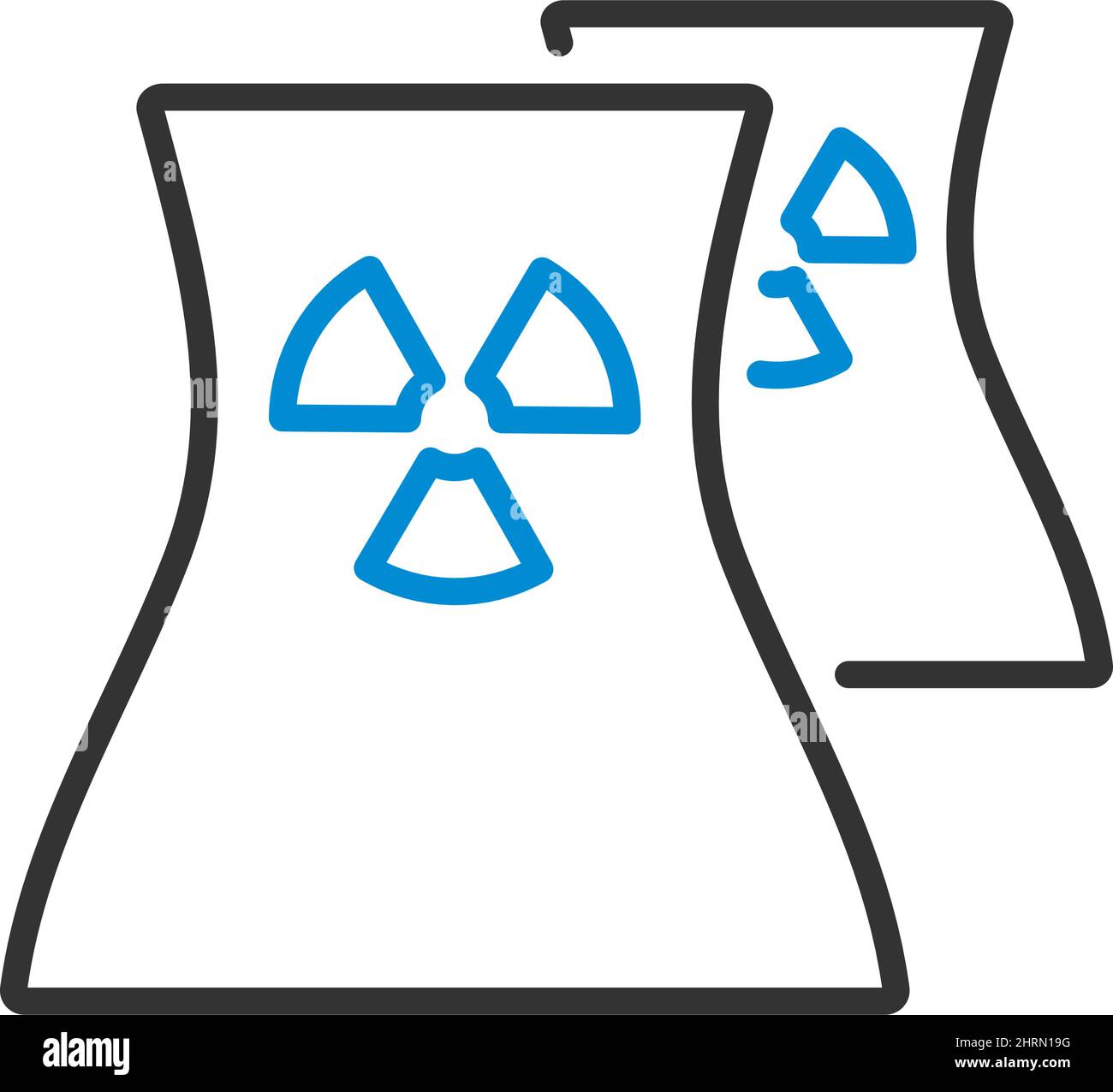 Nuclear Station Icon. Editable Bold Outline With Color Fill Design ...