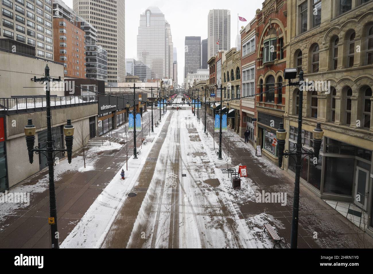 Empty downtown streets in Calgary, Alta., Wednesday, March 18, 2020 ...