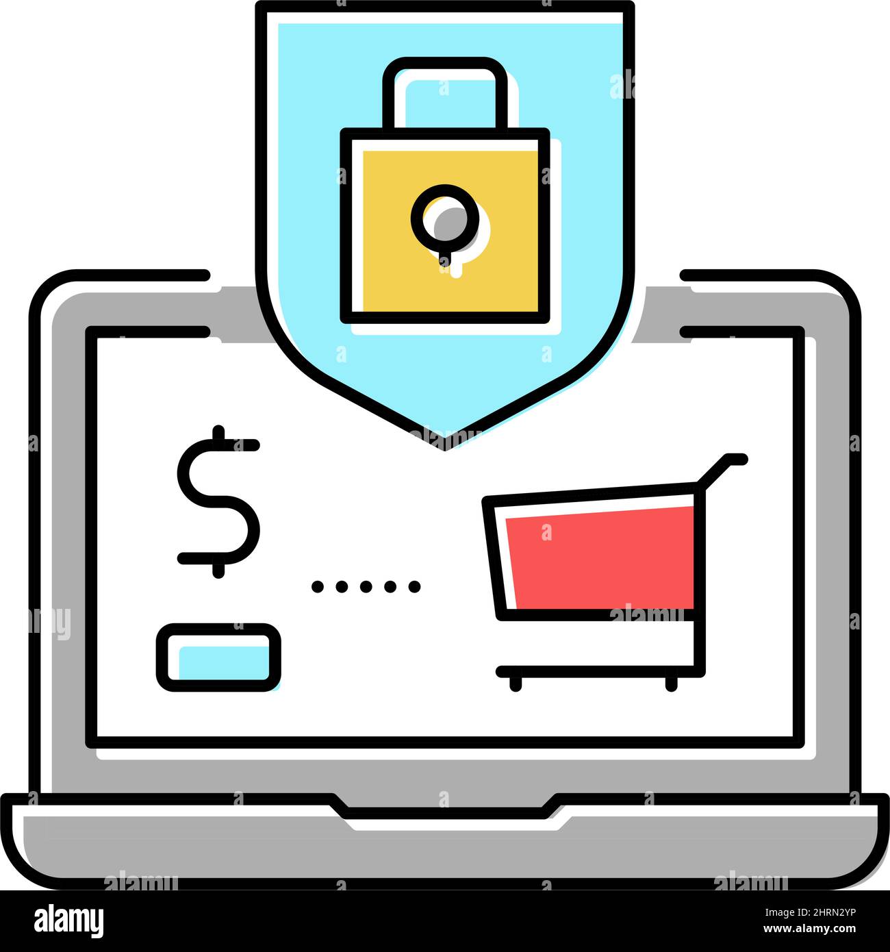 secure shopping color icon vector illustration Stock Vector Image & Art ...