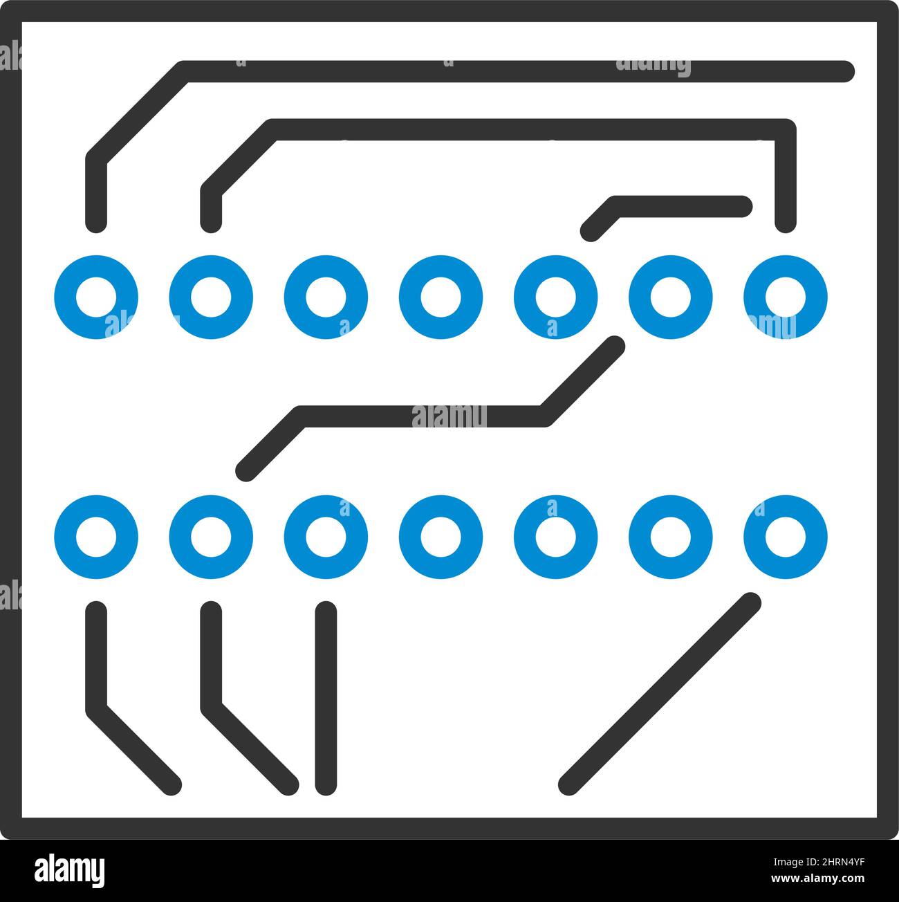 Circuit Board Icon. Editable Bold Outline With Color Fill Design ...