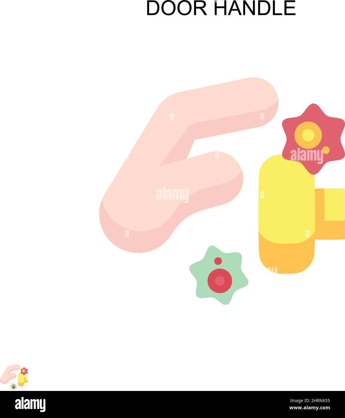 Door handle Simple vector icon. Illustration symbol design template for ...